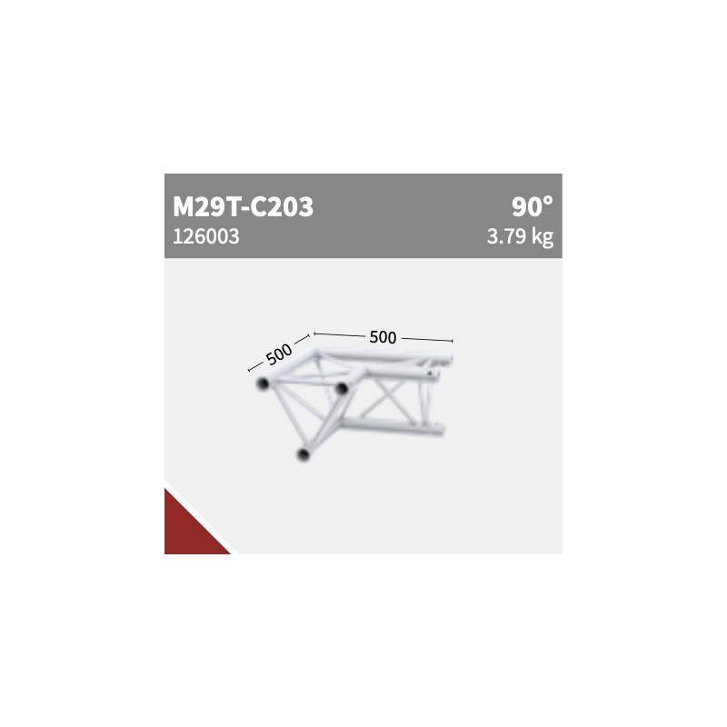 M29T-C203 Coin 2-voies 90° | noir satiné gloss, 50cm