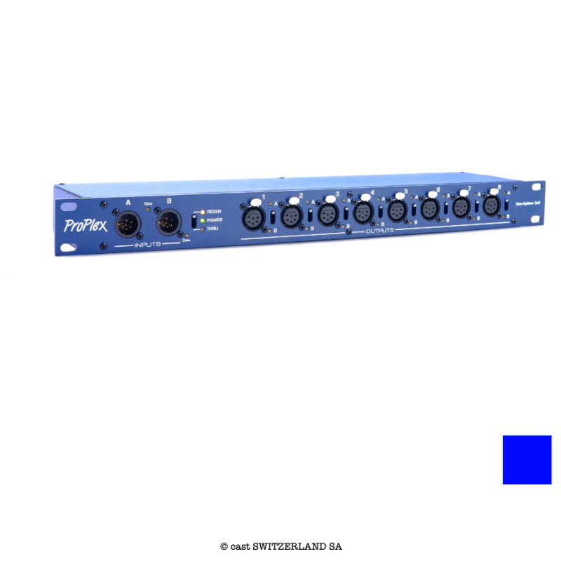 DMX OPTO-SPLITTER 2»8 XLR3 Rack Mount | bleu