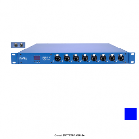 Simple GBS 10-port SWITCH etherCON POE | blau