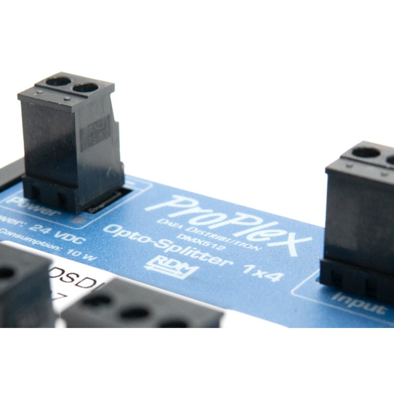 DMX-Opto-Splitter 1x4 DIN Rail | blau