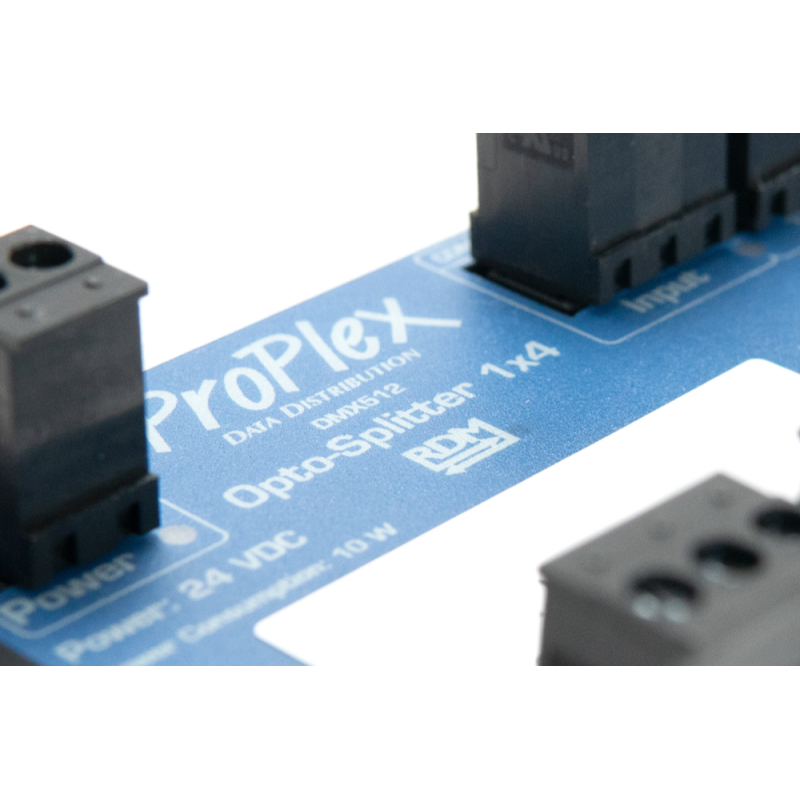 RDM-Opto-Splitter 1x4 DIN Rail | blau